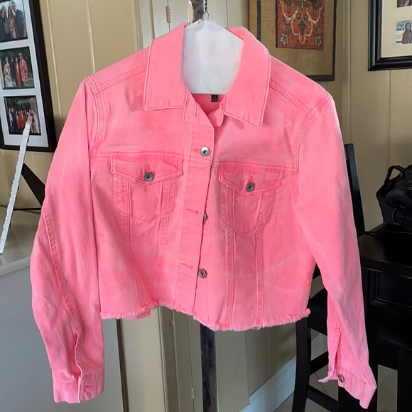 Kendall & Kylie | Jackets & Coats | Kendall Kylie Hot Pink Jean Jacket ...